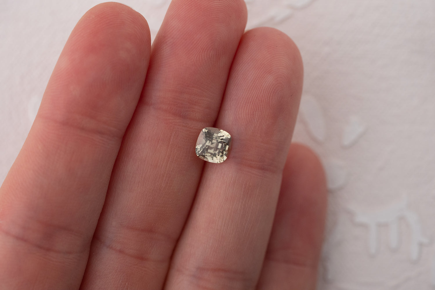 1.54 CT Cushion Light Green Sapphire – Lavender Creek Gems