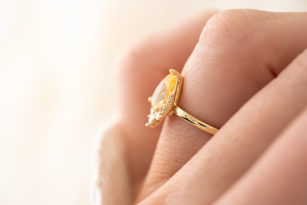The Charlotte Ring - 1.8 CT Pear Yellow Sapphire – Lavender Creek Gems