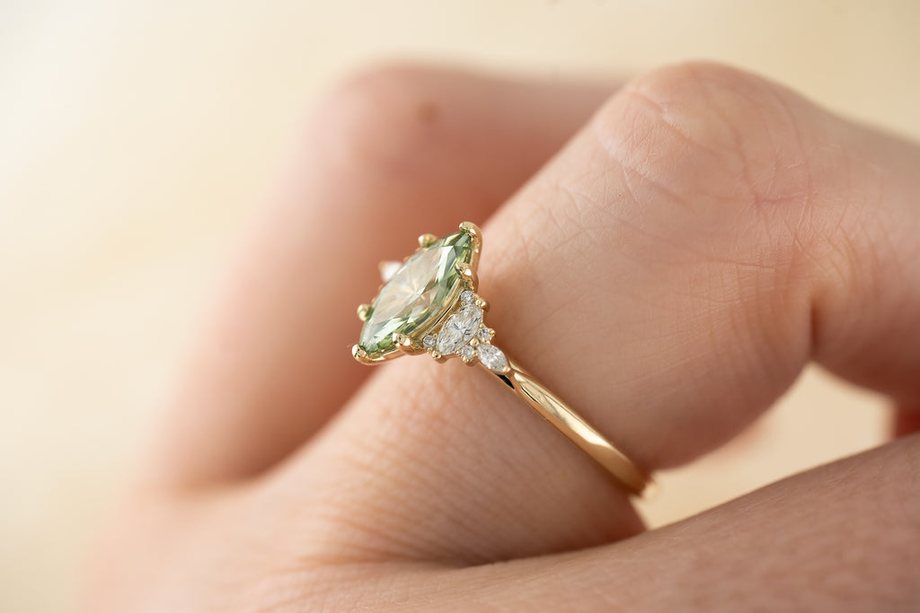 The Maeve 1 CT Marquise Green Lab Diamond Ring – Lavender Creek Gems